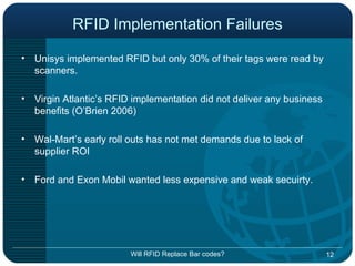 Will RFID replace Barcodes | PPT | Technology & Computing