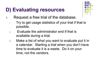 Evaluating Electronic Resources | PPT