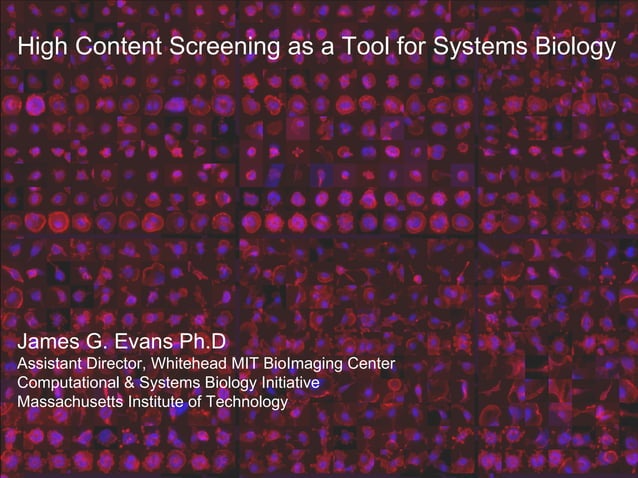 HCS as a tool for Systems Biology | PPT