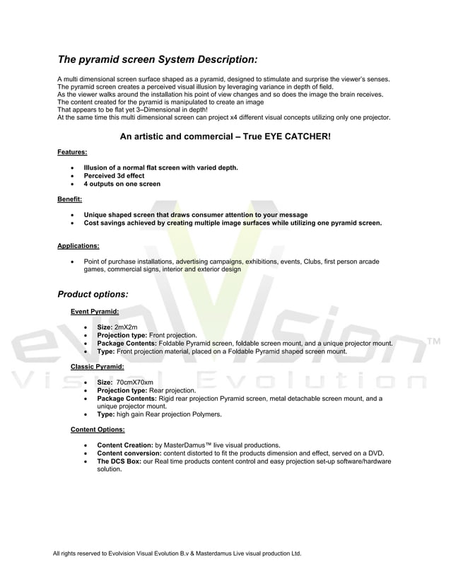 Evolvision Product Line | PDF