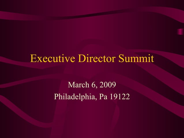 Executive Director Summit | PPT