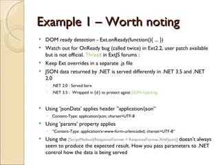 Silicon Valley CodeCamp 2008: High performance Ajax with ExtJS and ASP.NET