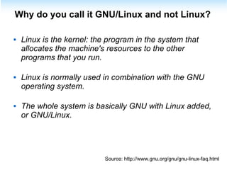 Linux is only the kernel | PPT