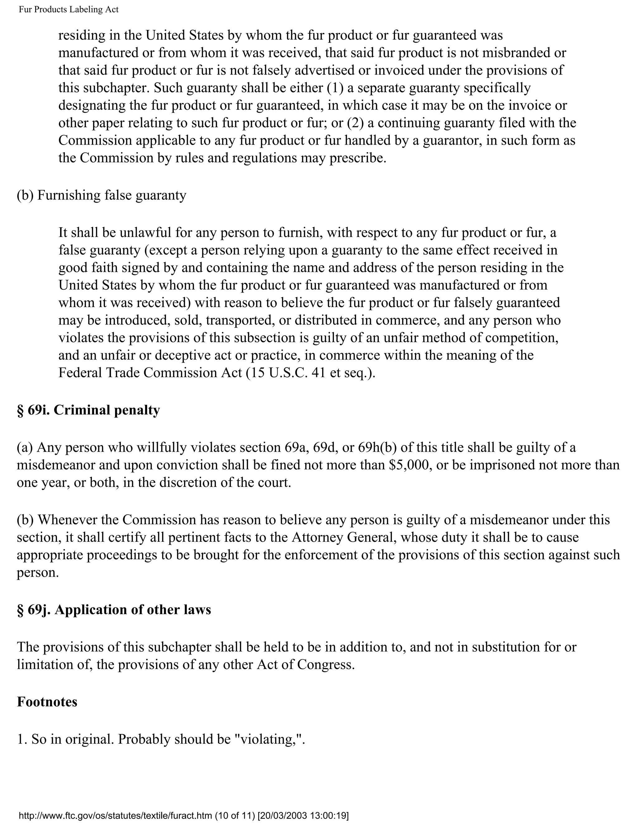 Ftc Textile, Wool Fur & Apparel Matters | PDF