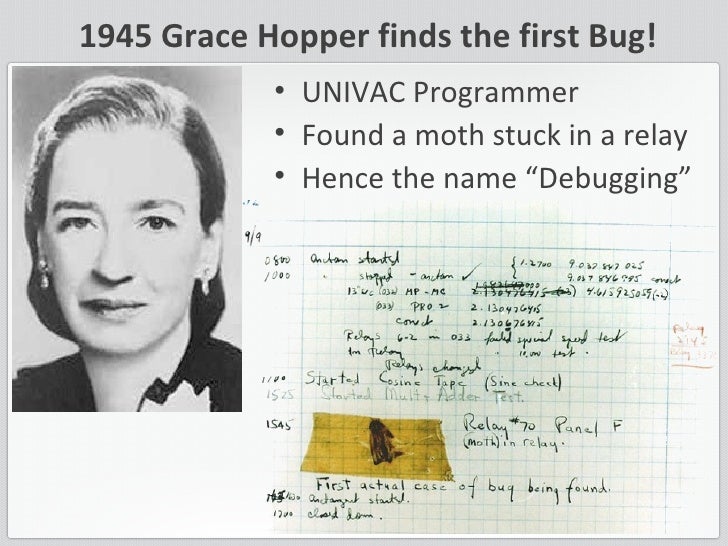 Grace Murray Hopper First Computer Bug CHIPS Articles: First Computer ...