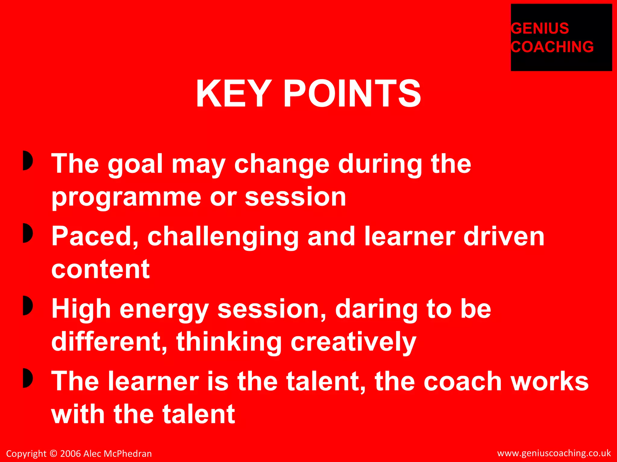 GENIUS Coaching: A great coaching model for managing a coaching session ...