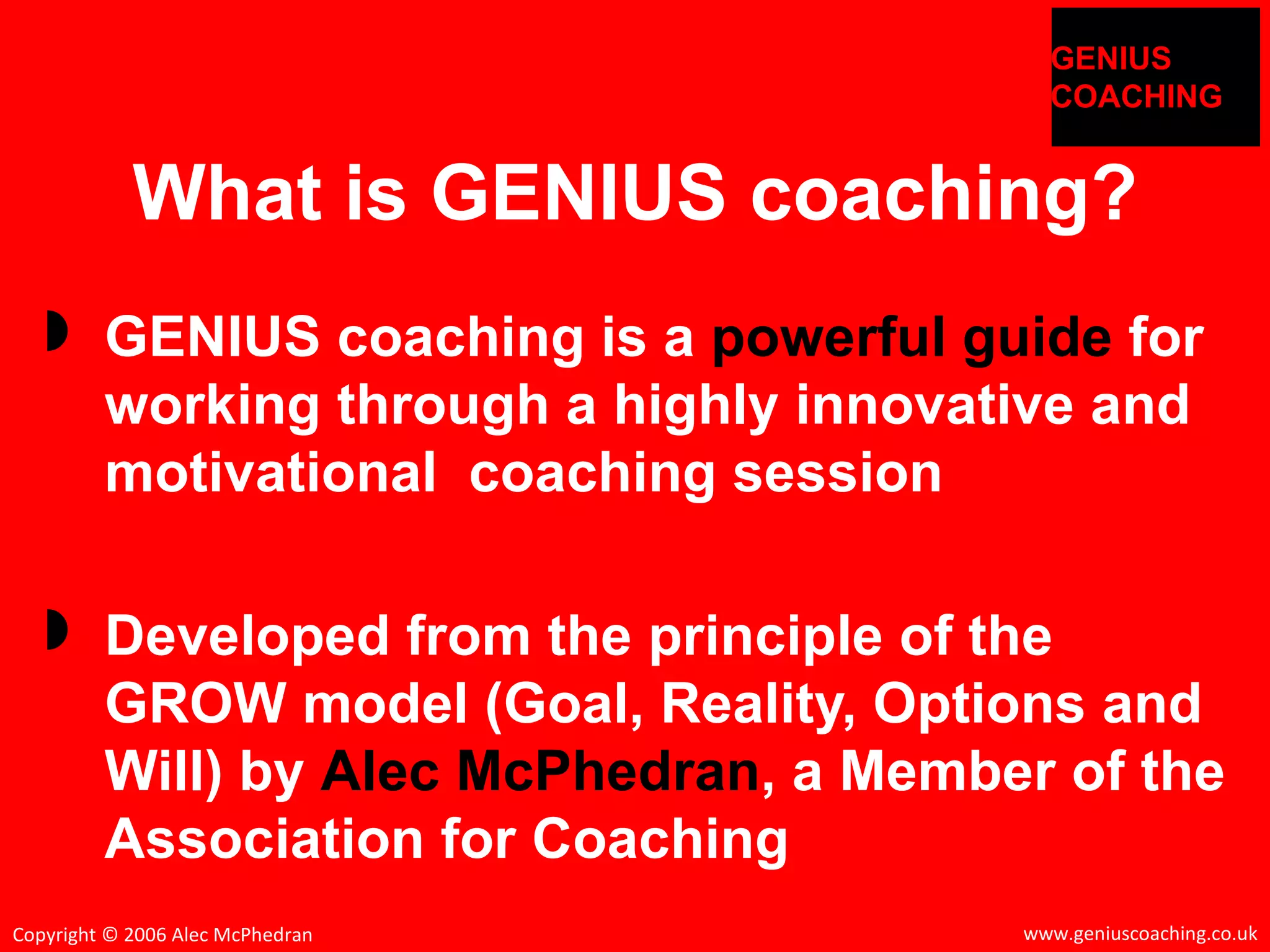 GENIUS Coaching: A great coaching model for managing a coaching session ...