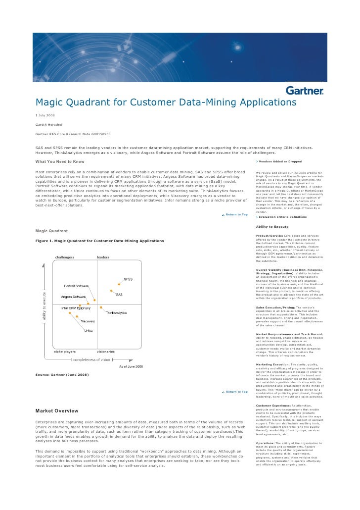 Gartner Positions Sas As A Leader In The Magic Quadrant