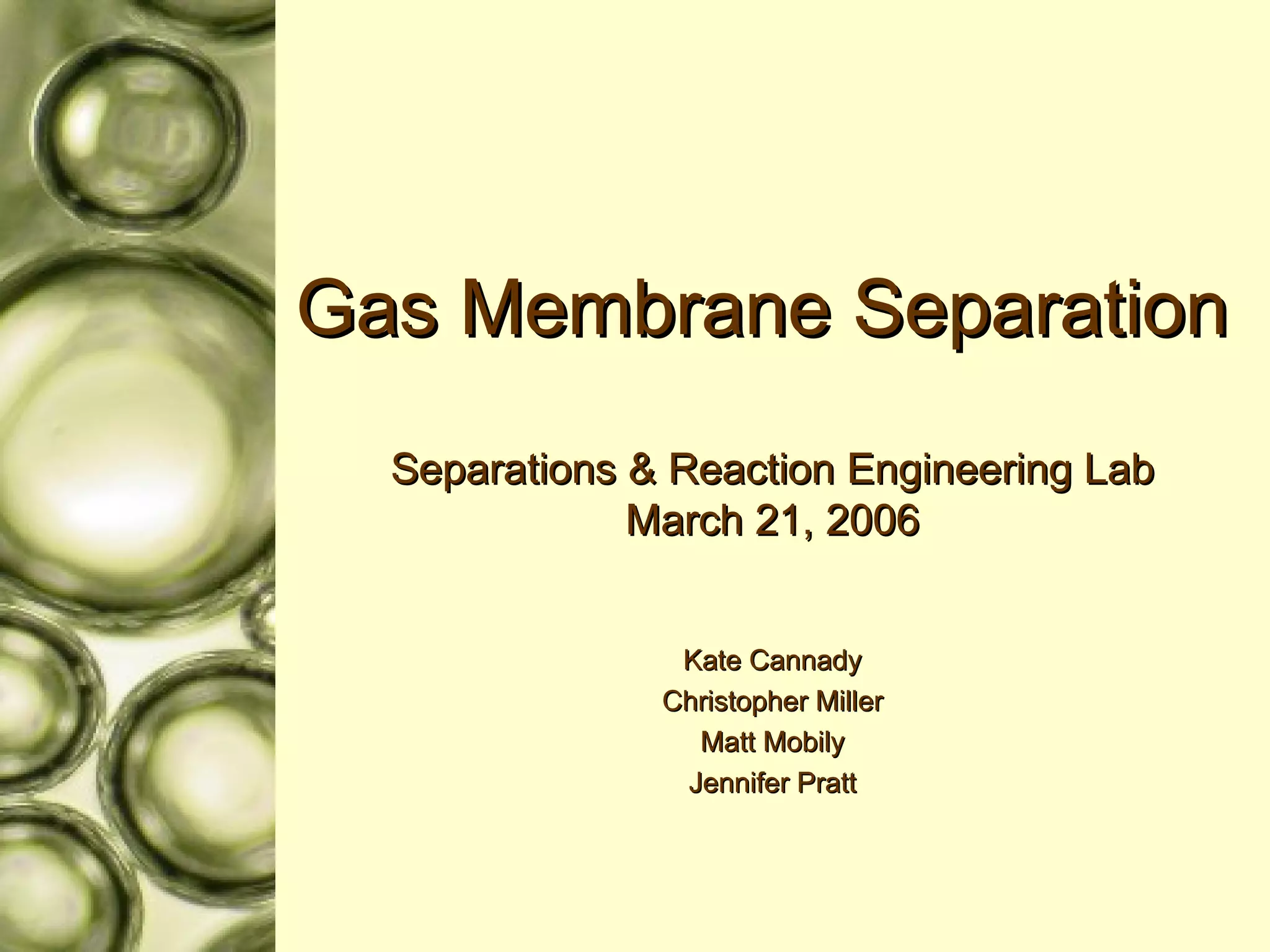 Gas Membrane Presentation | PPT