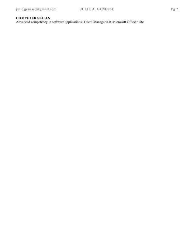 Genesse, Julie Resume 2 10 09 | PDF