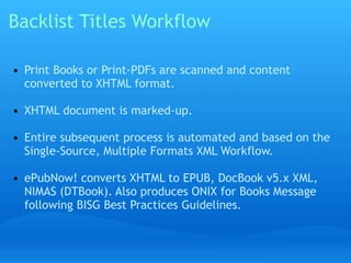 Getting Started With ePubNow! XML Workflow for Publishers | PPT