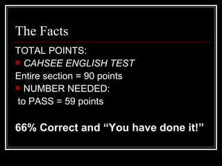 Getting To Know The Cahsee | PPT