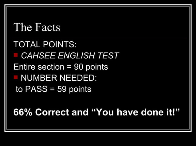 Getting To Know The Cahsee | PPT