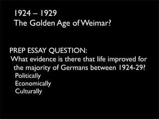 The Golden Years of Weimar | PDF