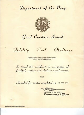 Good Conduct Award | PDF