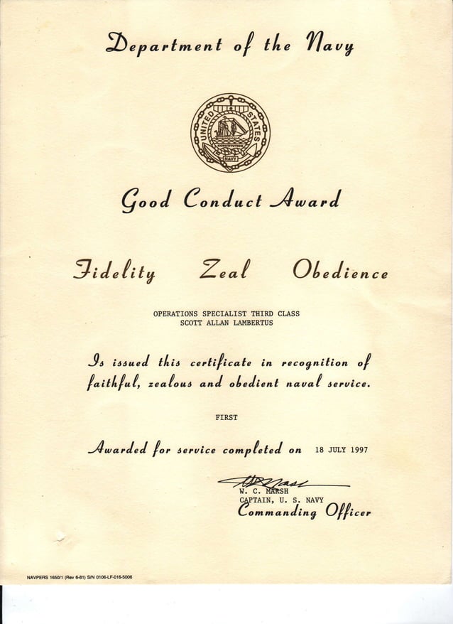 Good Conduct Award | PDF