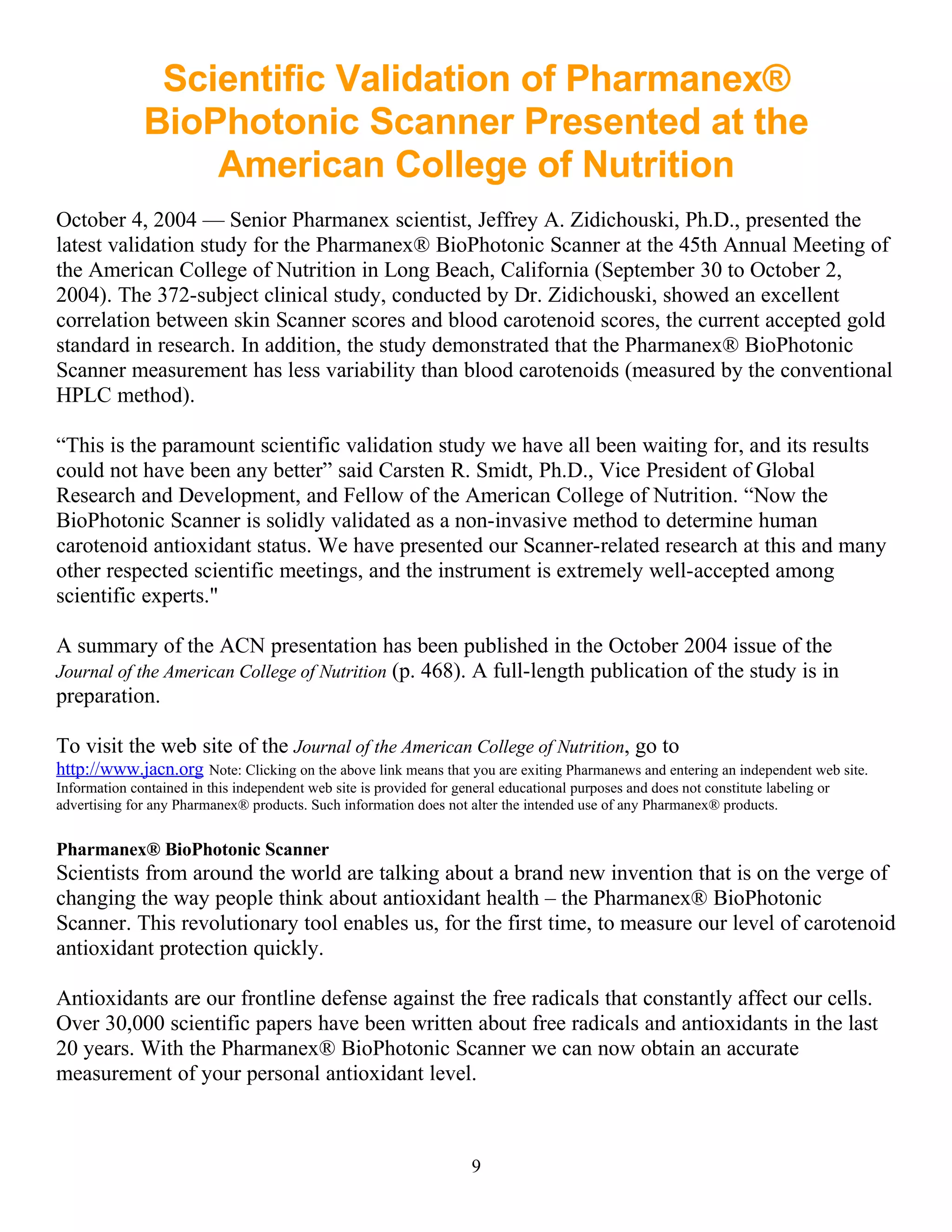 Biophotonic Scanner/Lifepak Nano | DOC