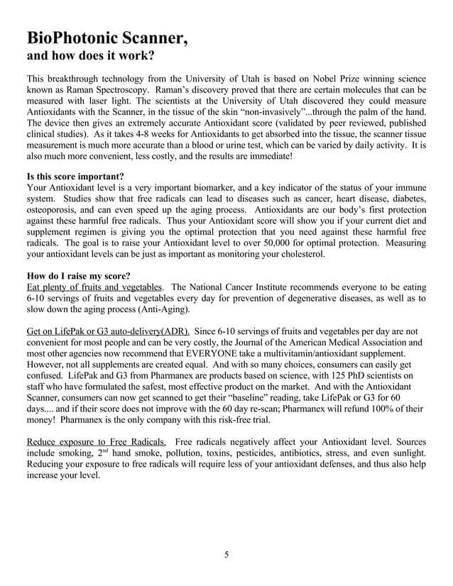 Biophotonic Scanner/Lifepak Nano | PDF