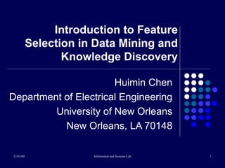 Intro to Feature Selection | PPT