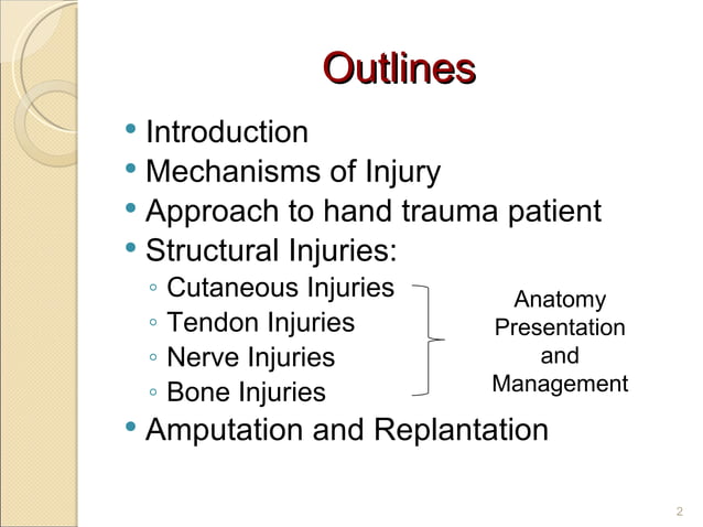 Hand Trauma | PPT | First Aid | Injuries