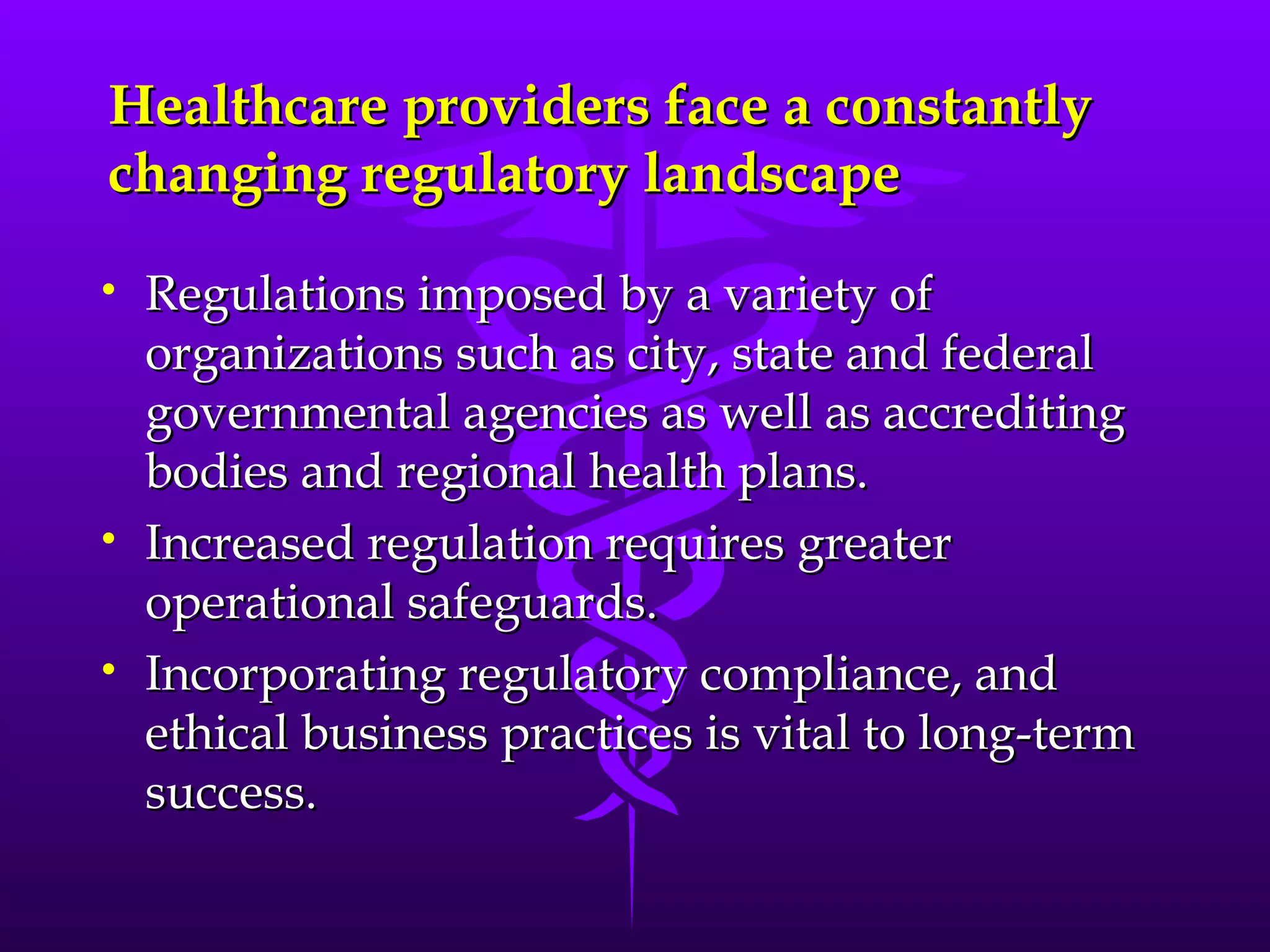 Health Care Regulatory Compliance | PPT