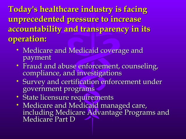 Health Care Regulatory Compliance | PPT