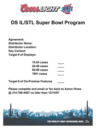 2008 Super Bowl Incentive Program | PPT