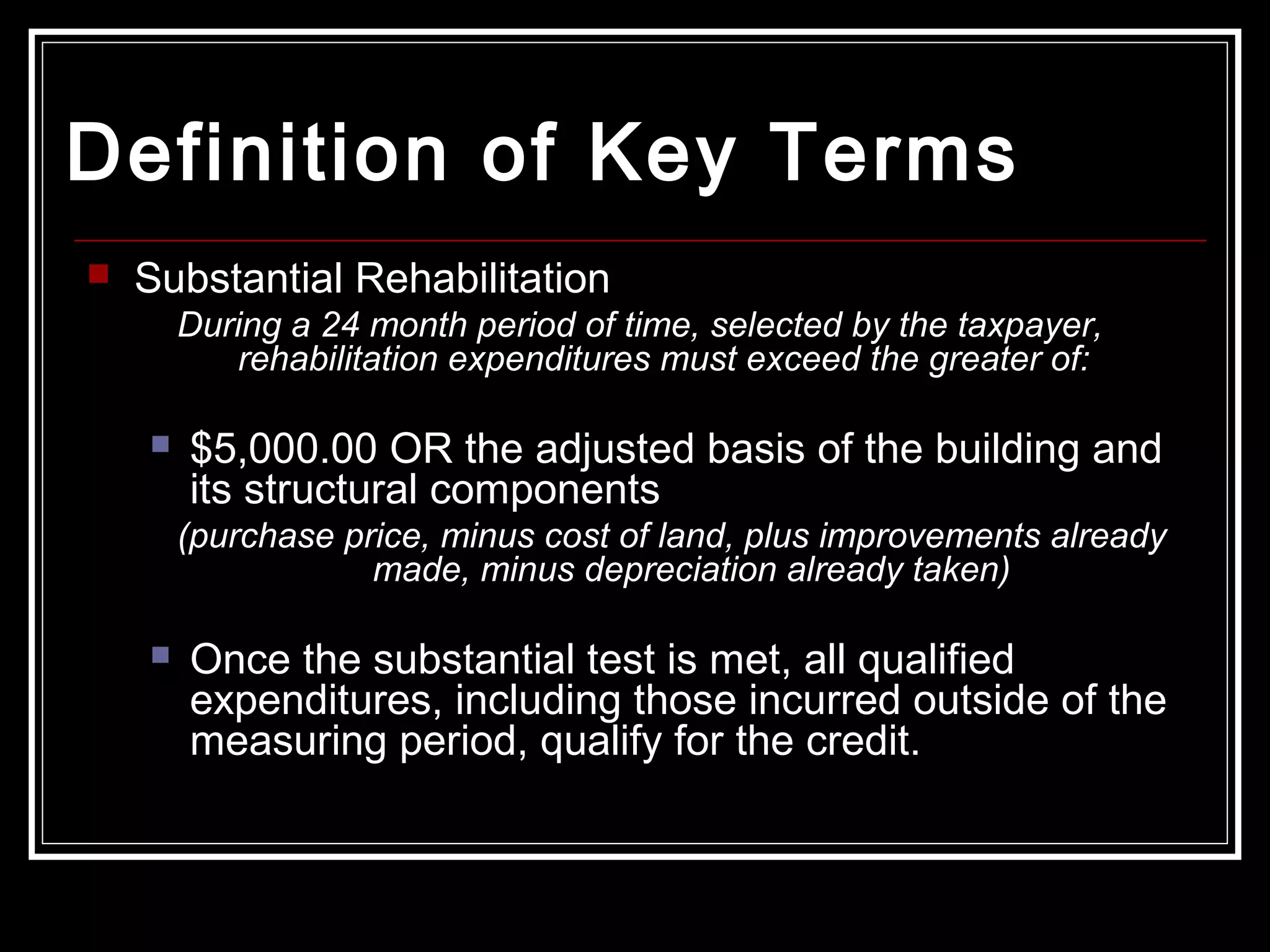 Benchmark Historic Tax Credit Presentation | PPT