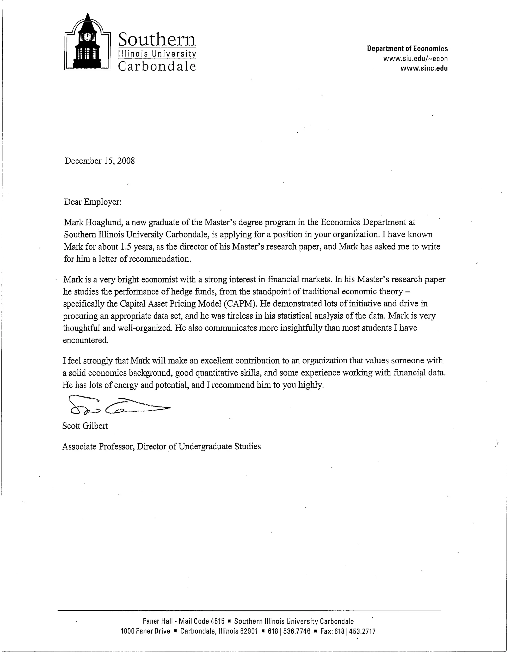 Hoaglund Reco Letter1 | PDF