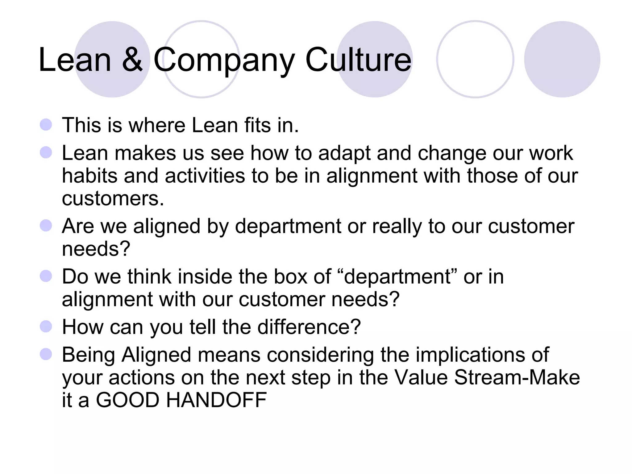 How Values And Habits Become Process Lean Thinking | PPT