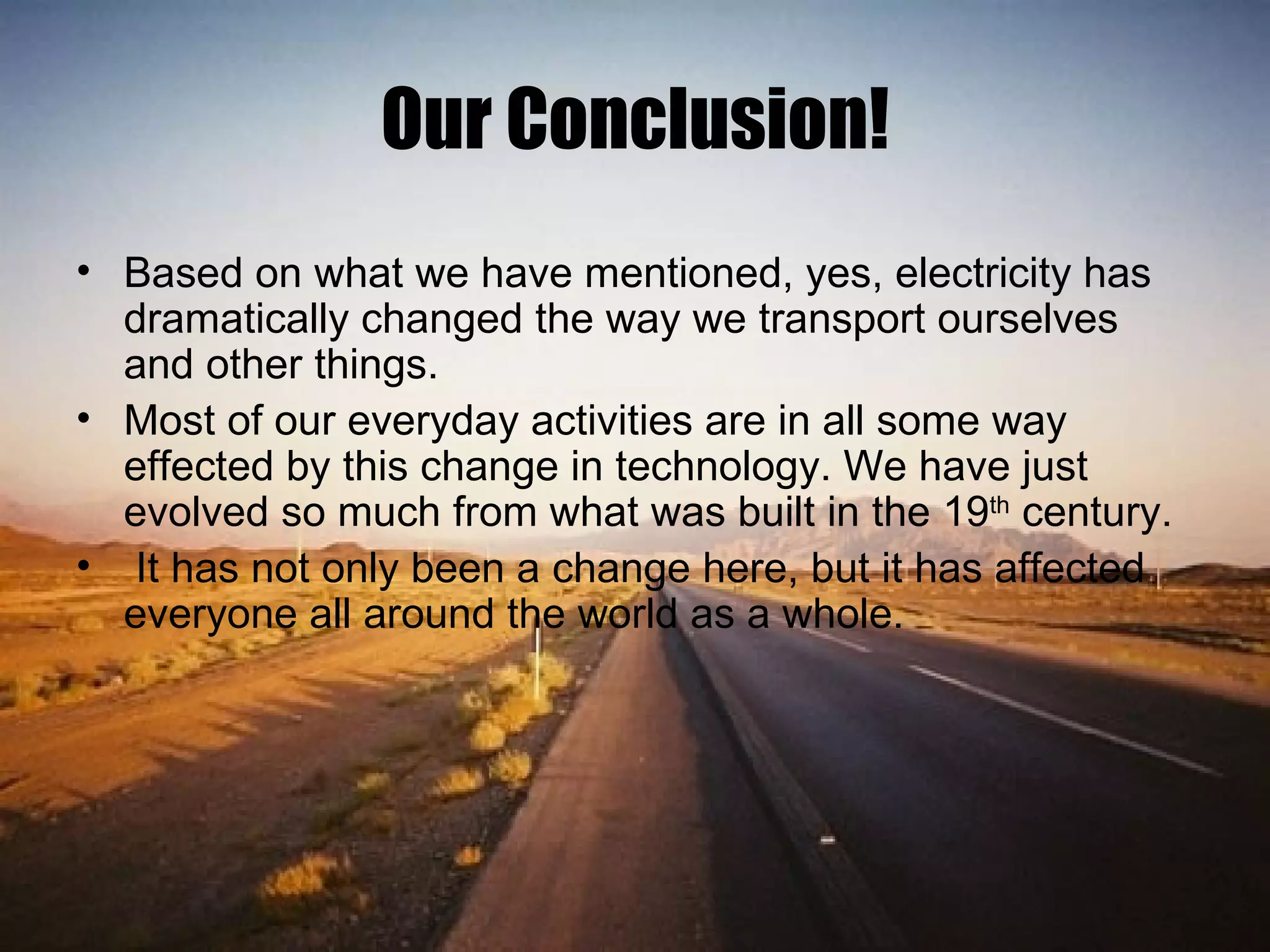 How Has Electricity Changed The Way We Travel | PPT