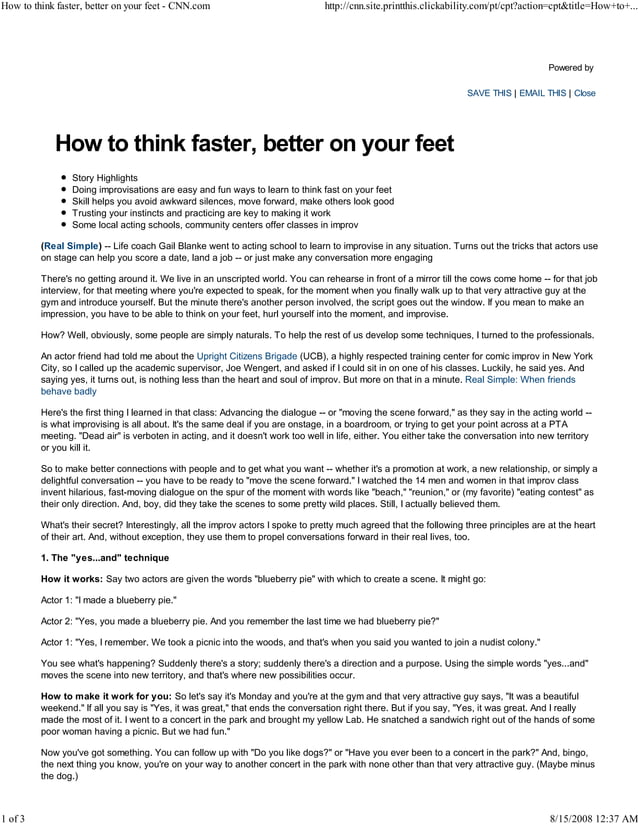 How To Think Faster, Better | PDF