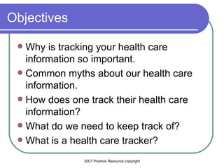 How To Track You Health Care Information | PPT