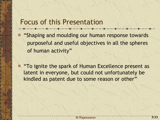 Human Excellence Self Realisation | PPT