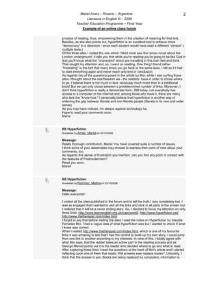 Hyperfiction Forum Part 1 | PDF