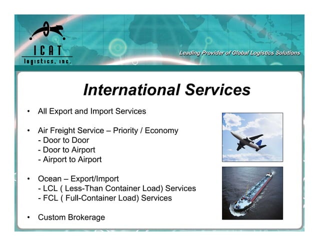 ICAT Logistics Overview | PDF