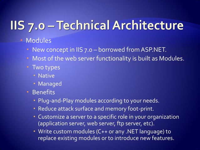 IIS 7.0 Architecture And Integration With Asp.Net