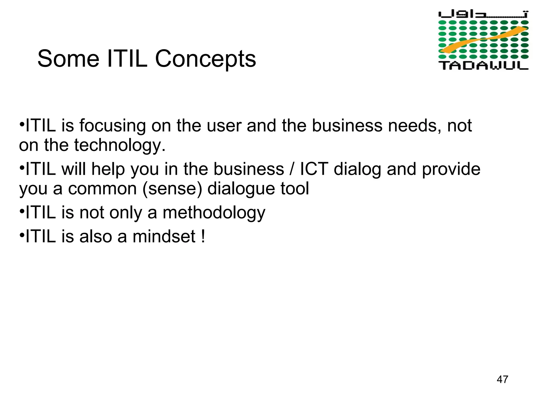 Itil & Process Concepts Awareness Tadawul 5 Of March 2007 | PPT