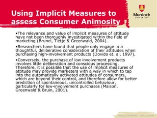 Implicit Consumer Animosity | PPT
