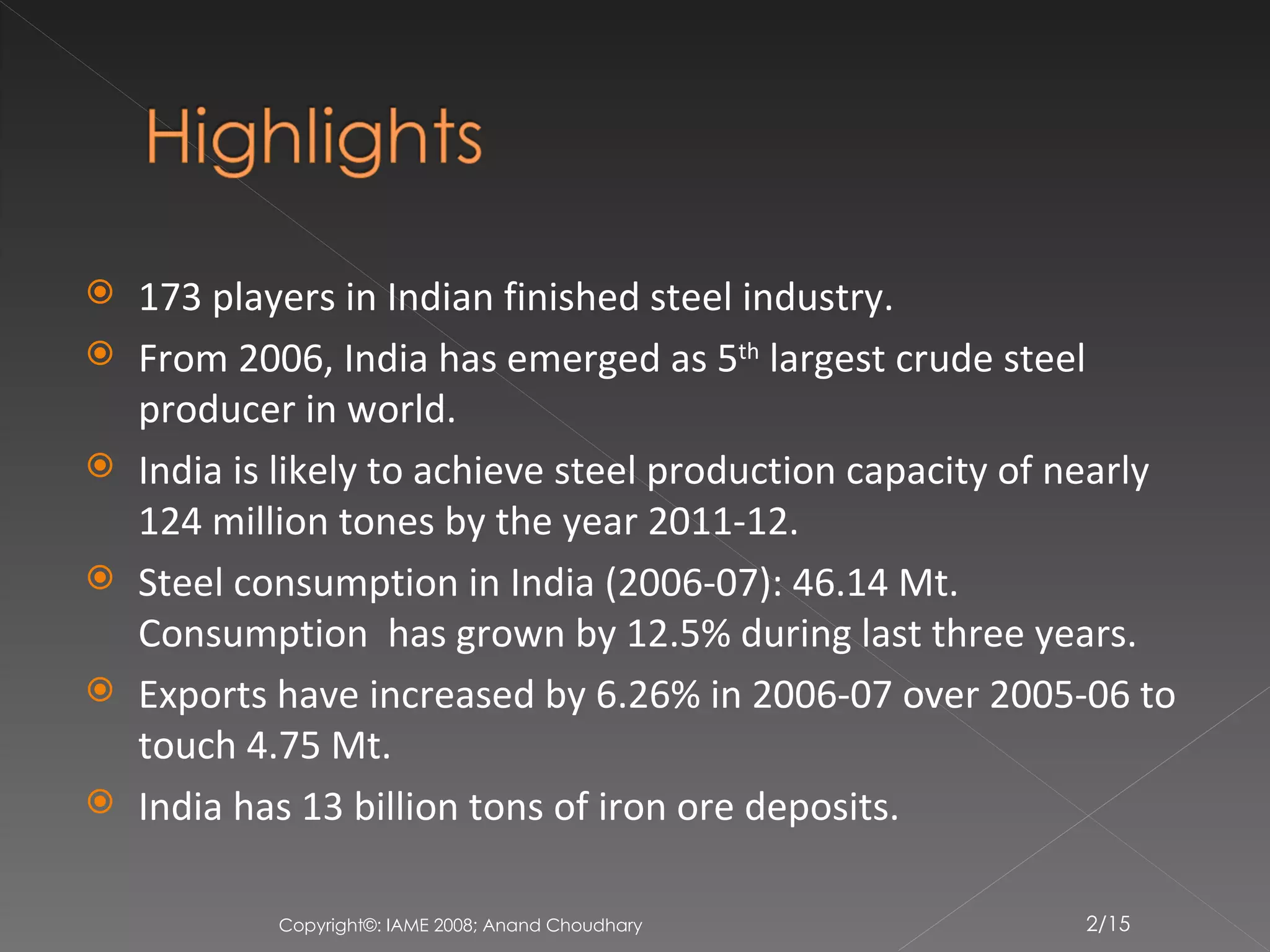 Indian Steel Industry | PPS