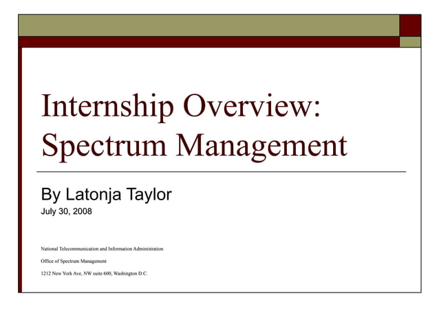 Internship Overview Presentation Final | PPT