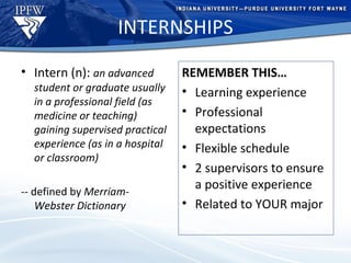 Internships On A Time Budget | PPT
