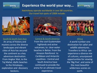 Introduction To Awim Away. The environmentally-friendly eco-adventure ...