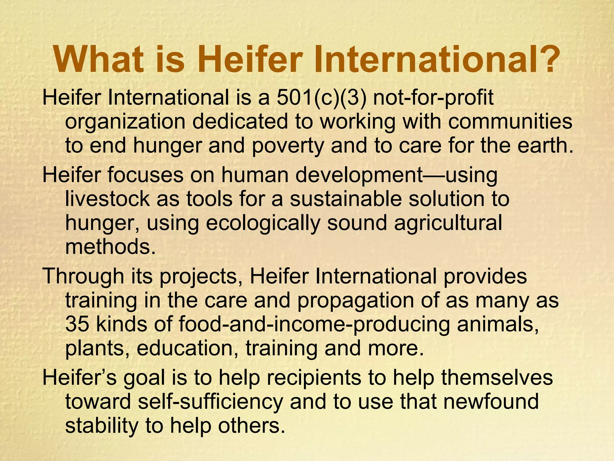 Introduction to Heifer | PPT
