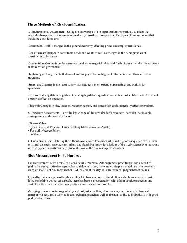 Introduction To Risk Management Process | PDF