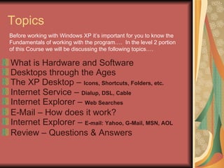 Introduction To Windows Xp Class 2 | PPT