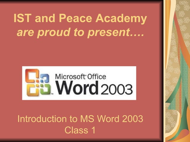 Introduction To Word Class 1 | PPT