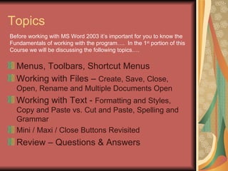 Introduction To Word Class 1 | PPT