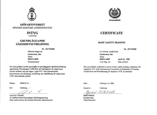 Intyg Certificates | PDF