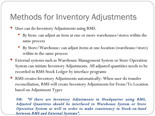 Inventory Adjustments | PPT | Logistics | Business